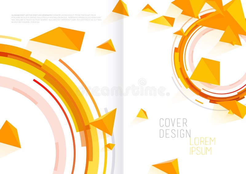 Book Cover Design Template with Abstract Polygonal Objects. Stock ...