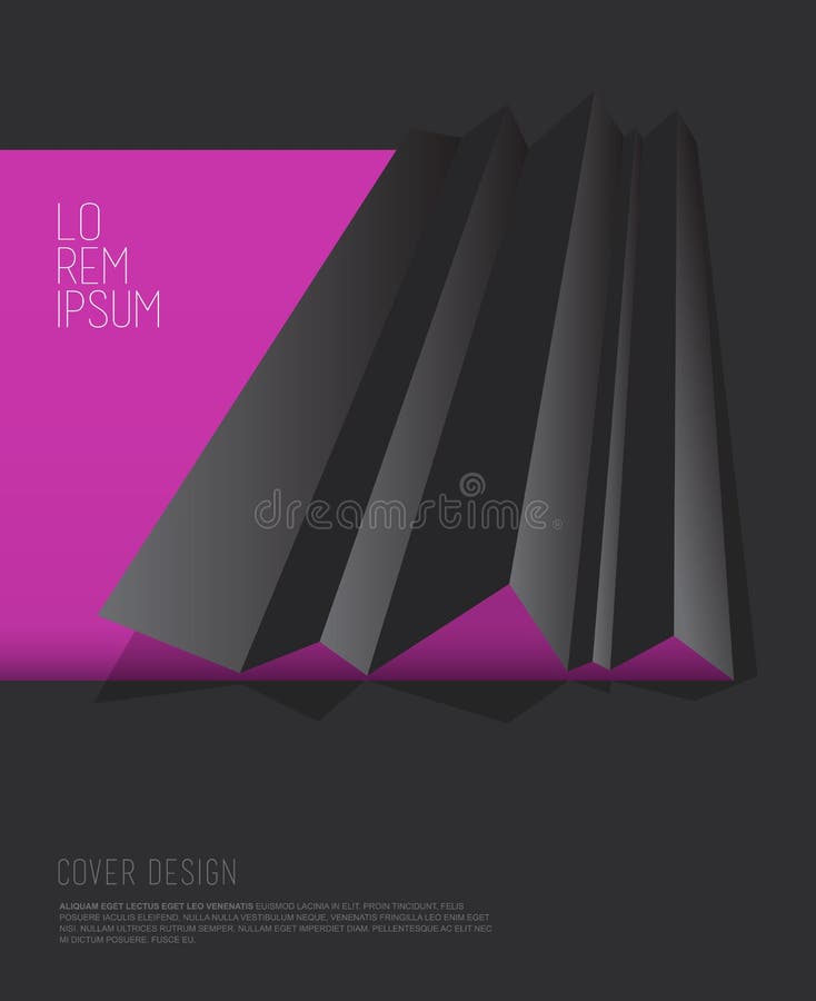 Book Cover Design Template with Abstract Polygonal Objects. Stock ...
