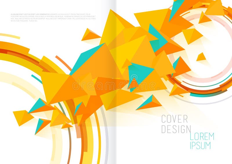 Book Cover Design Template with Abstract Polygonal Objects. Stock ...