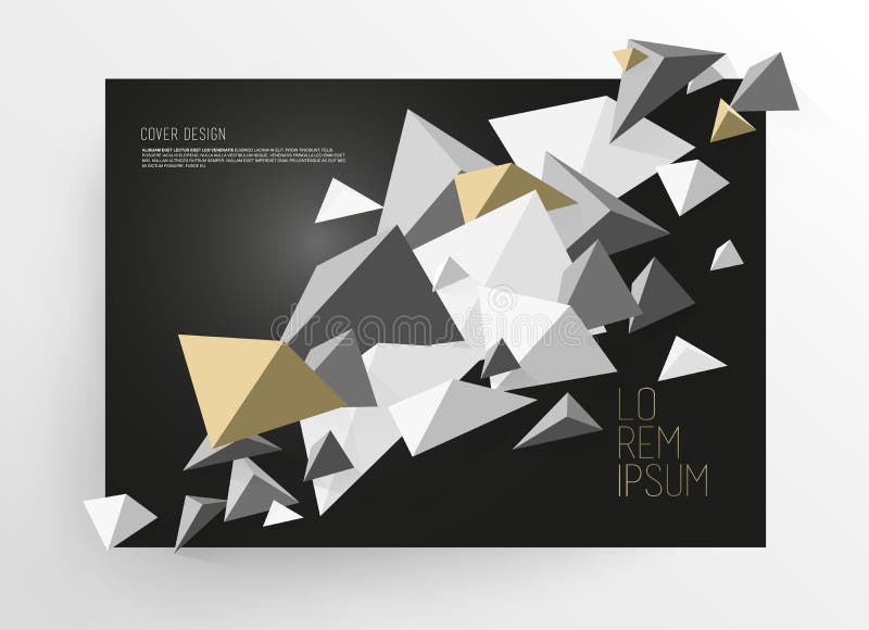 Book Cover Design Template with Abstract Polygonal Objects. Stock ...