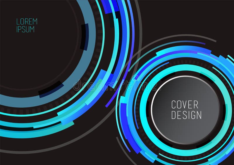 Book Cover Design Template with Abstract Polygonal Objects. Dark ...