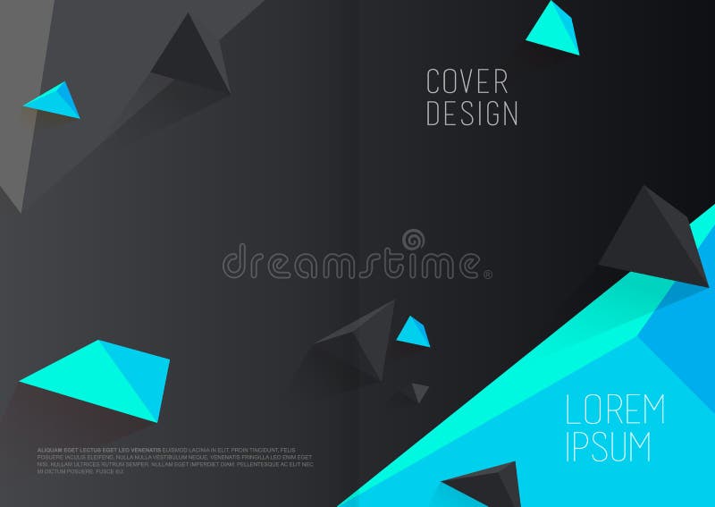 Book Cover Design Template with Abstract Polygonal Objects. Stock ...