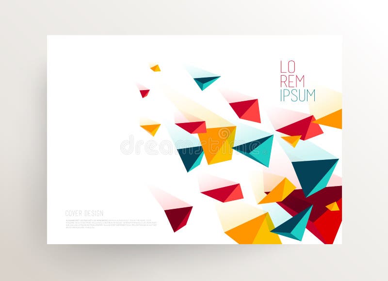 Book Cover Design Template with Abstract Polygonal Objects. Stock ...