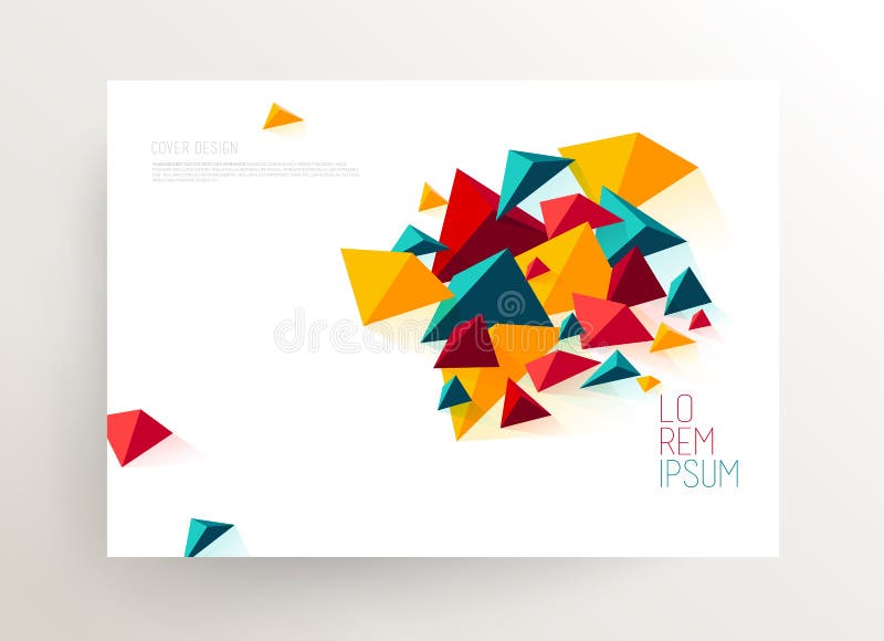 Book Cover Design Template with Abstract Polygonal Objects. Stock ...