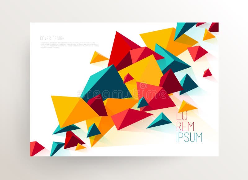 Book Cover Design Template with Abstract Polygonal Objects. Stock ...