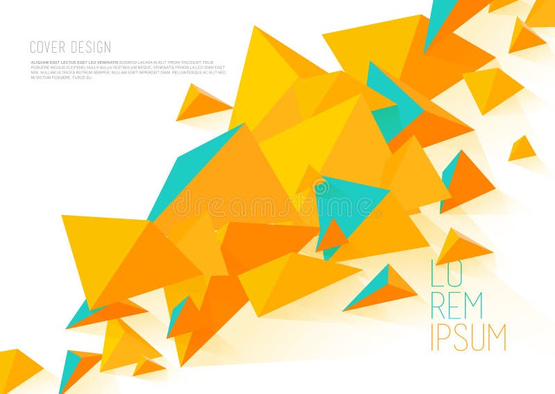 Book Cover Design Template with Abstract Polygonal Objects. Stock ...
