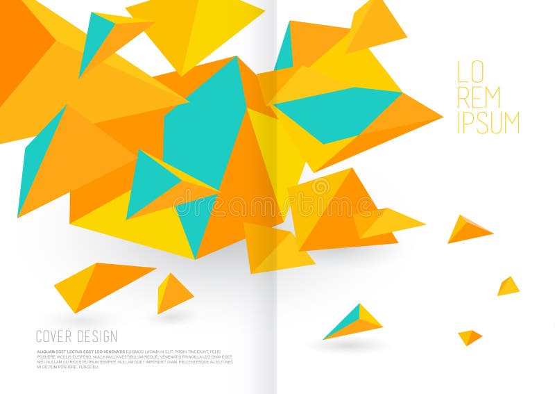 Book Cover Design Template with Abstract Polygonal Objects. Stock ...