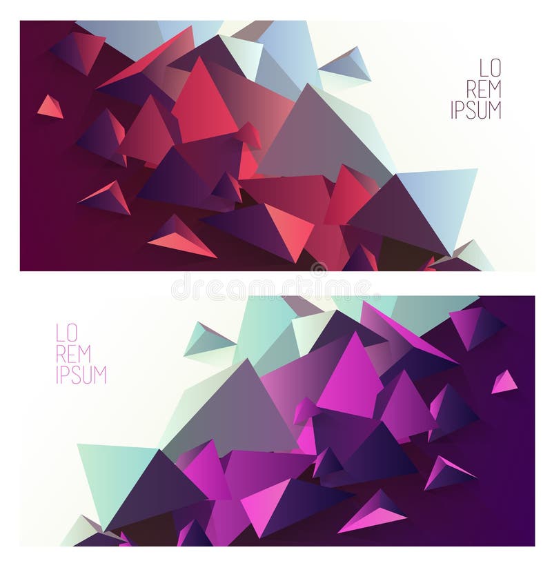 Book Cover Design Template with Abstract Polygonal Objects. Stock ...