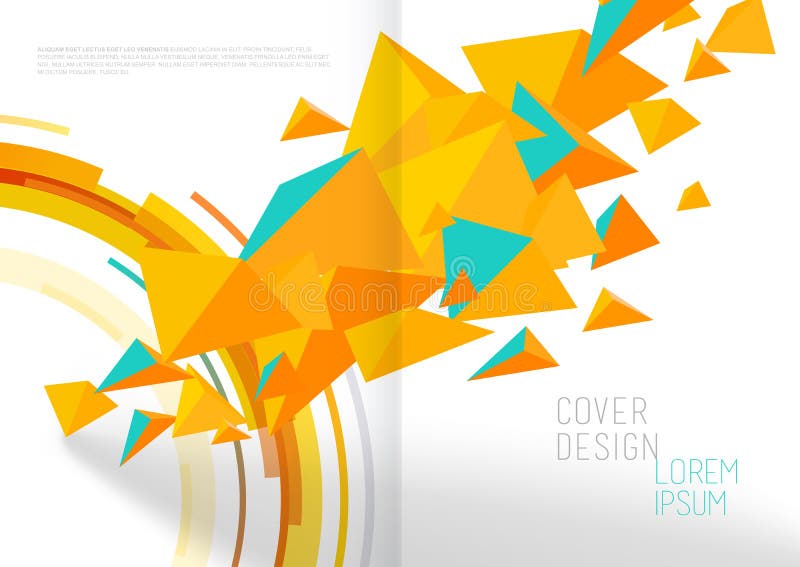 Book Cover Design Template with Abstract Polygonal Objects. Stock ...