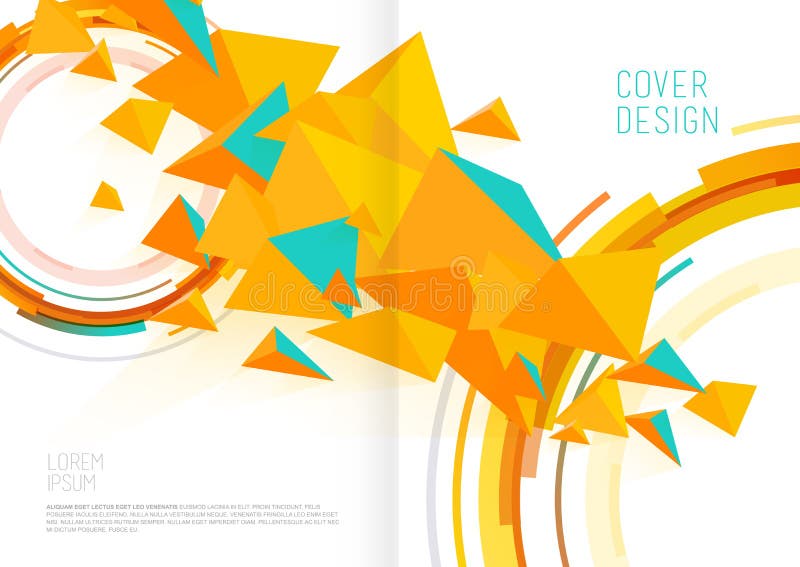 Book Cover Design Template with Abstract Polygonal Objects. Stock ...
