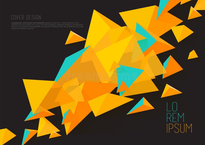 Book Cover Design Template with Abstract Polygonal Objects. Stock ...