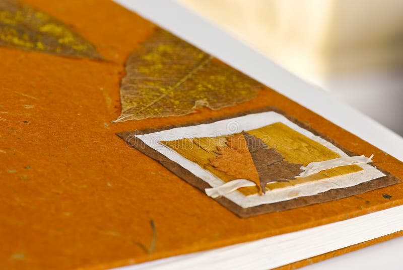 Book Cover with Dried Leaves Stock Image - Image of paper, petal: 11718317
