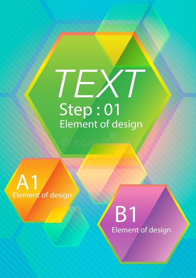 Poster or Book Cover Hexagon Concept Design Green Background Polygon ...