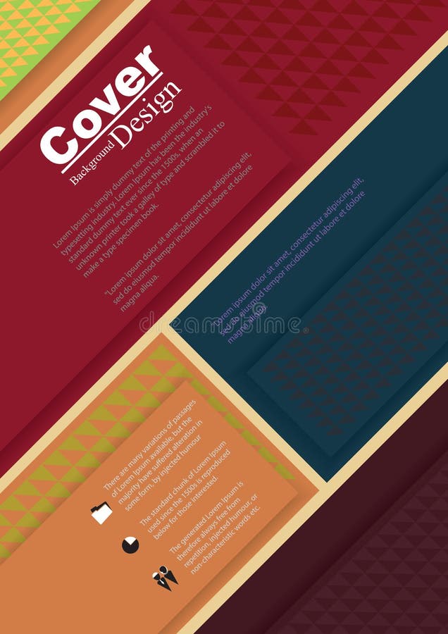 Book Cover in Material Design Background Stock Vector - Illustration of ...