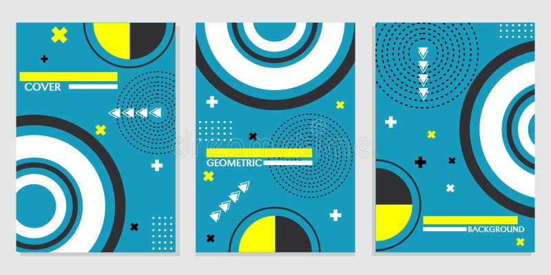 Book Cover Set with Dynamic Geometry Design. Stock Vector ...