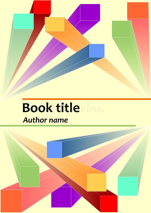 Book Cover Template with Abstract Prismatic 3d Colorful Elements ...