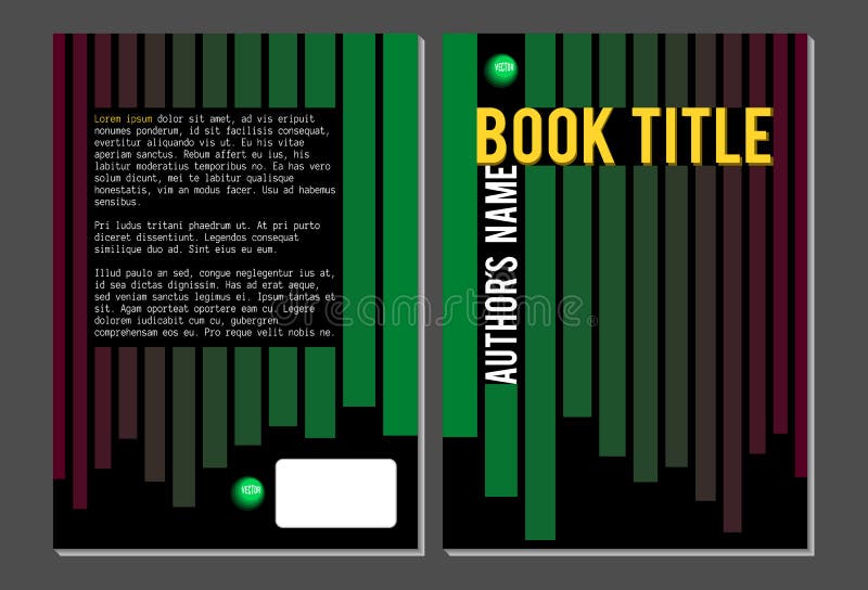 Book Cover Template, Green and Red Lines Stock Vector - Illustration of ...