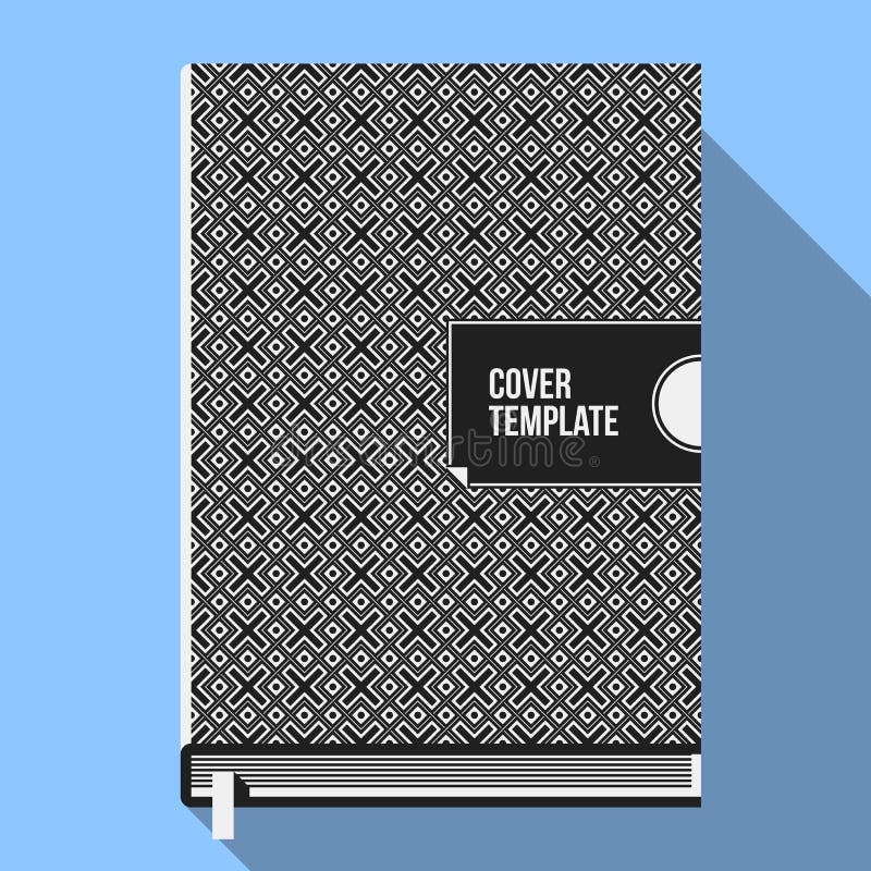Book Cover Template with Monochrome Geometric Pattern Stock Vector ...