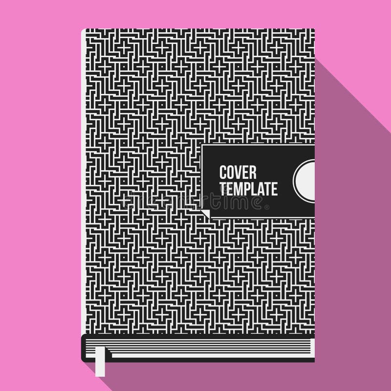 Book Cover Template with Monochrome Geometric Pattern Stock Vector ...
