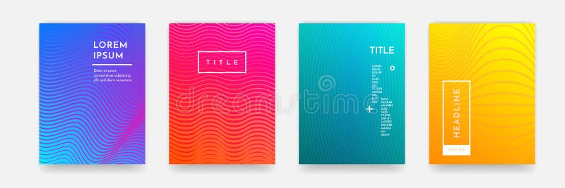 Book Cover Template Wavy Abstract Pattern Texture Cover Vector Set ...