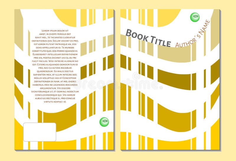 Book Cover Template, Yellow and White Stock Vector - Illustration of ...
