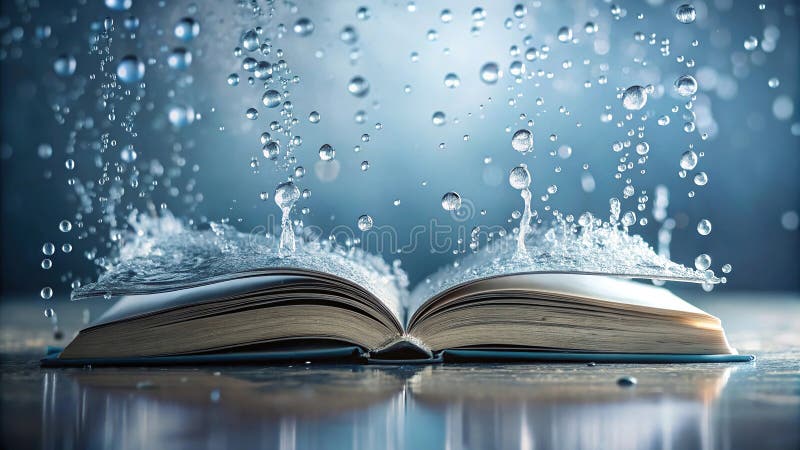 Liquid Serenity: Book Cover Design Featuring Water Droplet and Splash ...