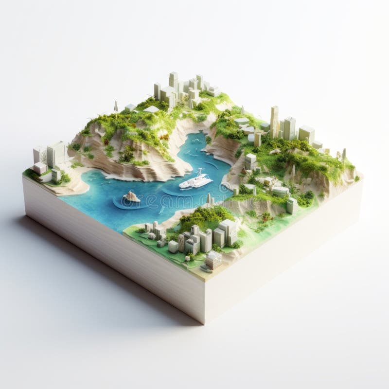 3d Paper Book Model City with Naturalistic Flora and Fauna Stock ...