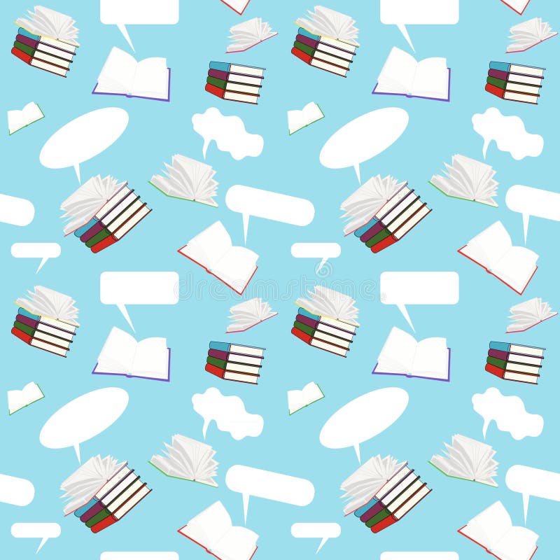 Book and dialog boxes stock illustration. Illustration of reading ...