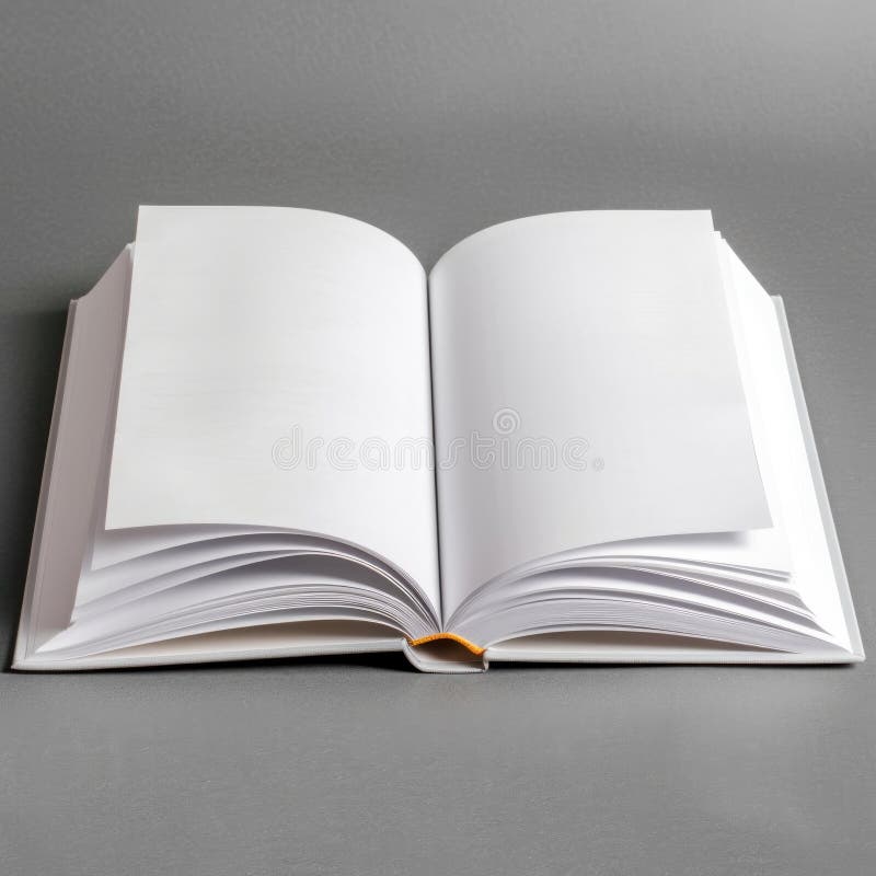 Book, Diary or Notebook Mockup with White Paper Blank Pages Isolated ...