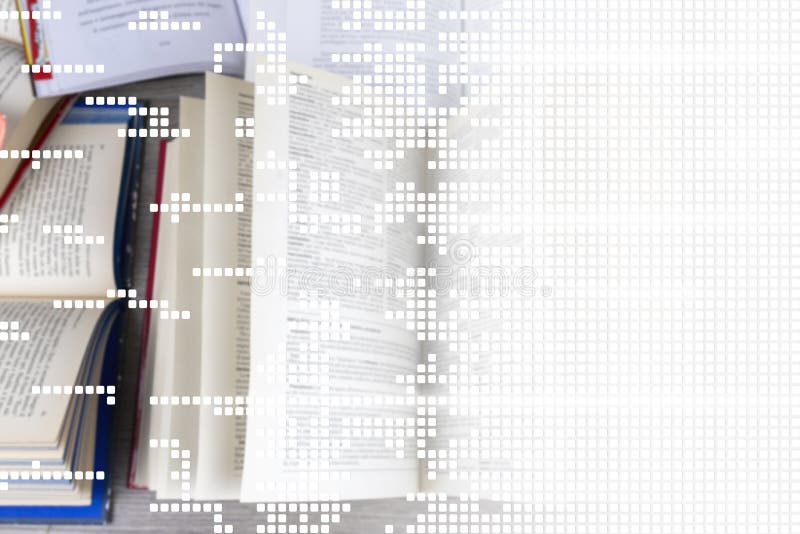 Book Digitization Concept. Transition from Paper To Computer Stock ...