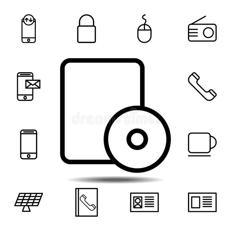 Book with Disk Icon. Simple Thin Line, Outline Vector Element of Minimalistic, Web Icons Set for ...