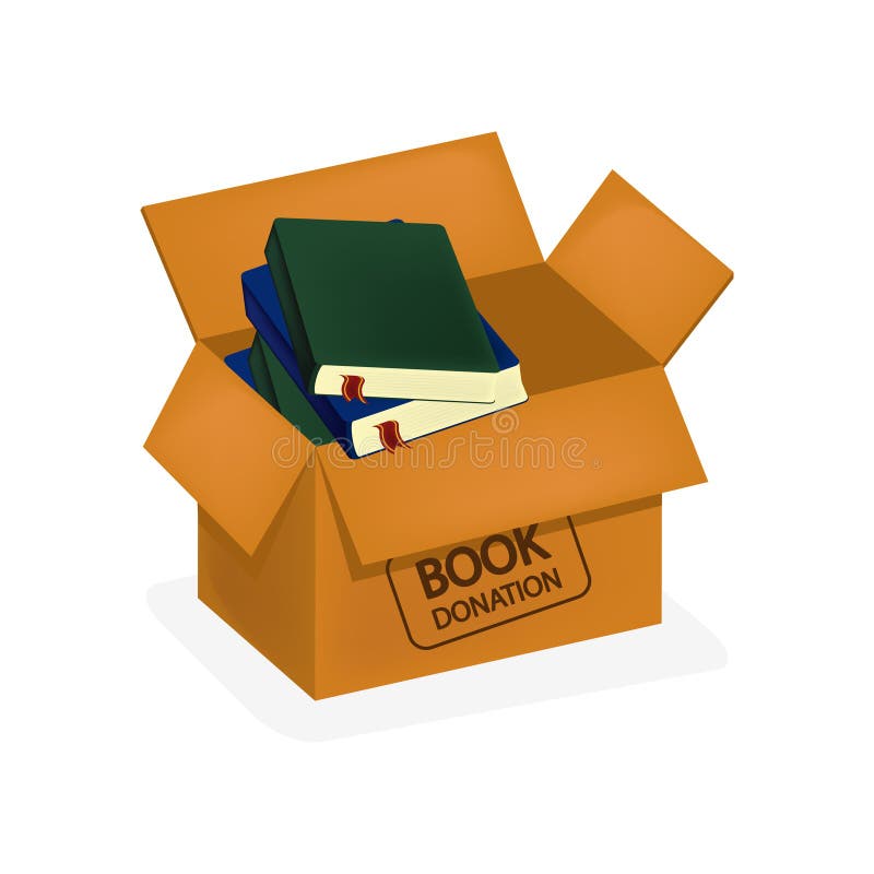 Book Donation Icon in Cartoon Style Isolated on White Background ... Book Donation Icon in Cartoon Style Isolated on White Background ...