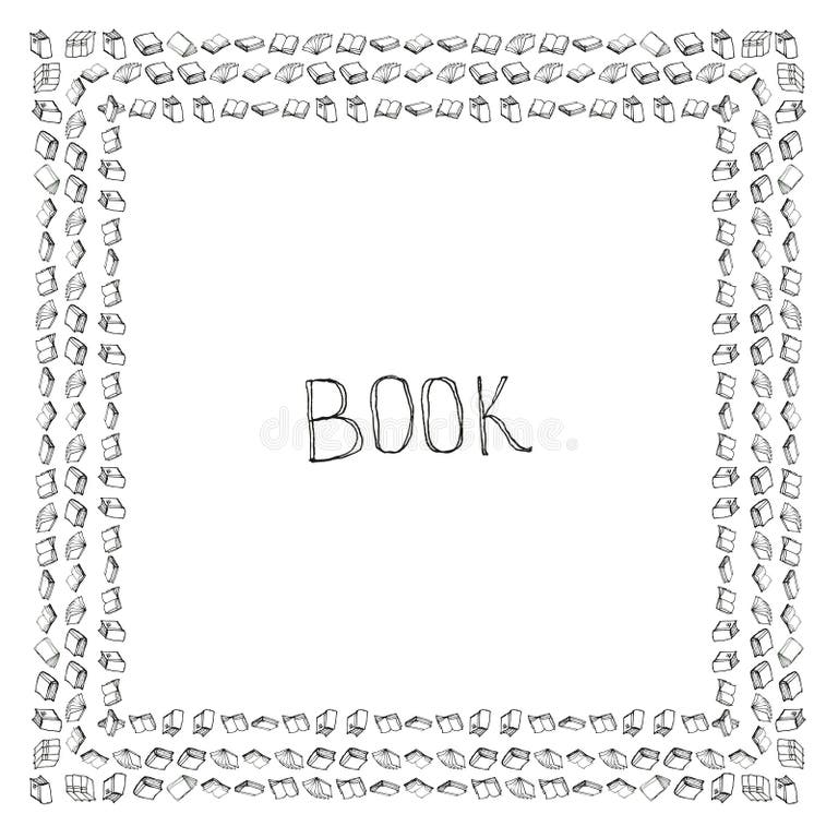 Book doodle frame stock vector. Illustration of design - 84498719