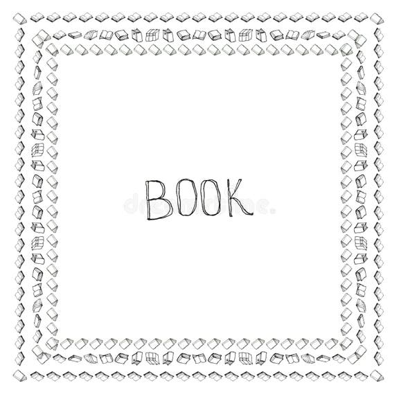 Book doodle frame stock vector. Illustration of literature - 86577008