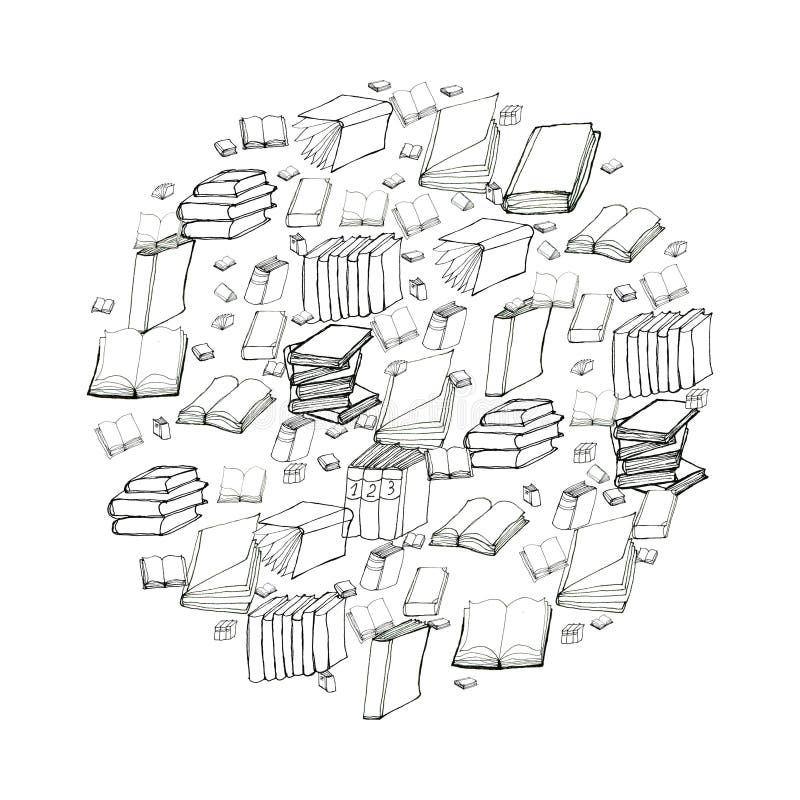 Book doodle illustration stock vector. Illustration of library - 83858738