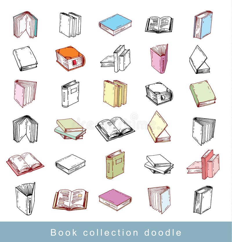 Book Doodle Set, Illustration Vector Stock Vector - Illustration of ...