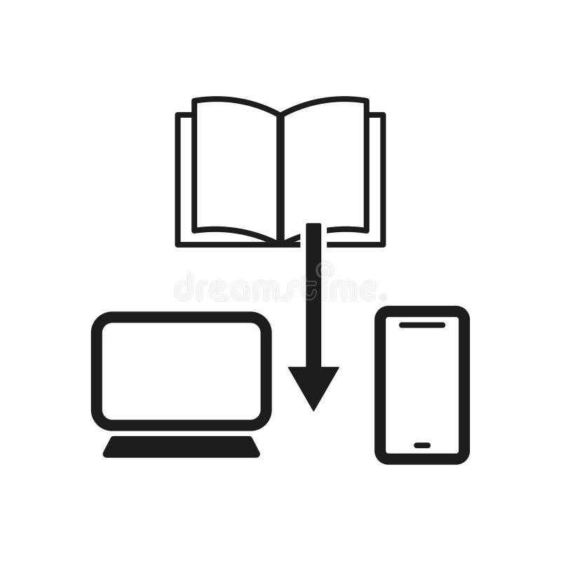 Book Download Icon. Book Share Devices Icon. Vector Illustration. EPS ...
