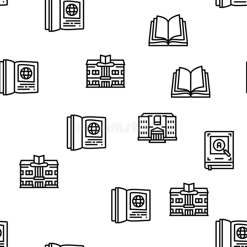 Book Educational Literature Read Vector Seamless Pattern Stock Vector ...