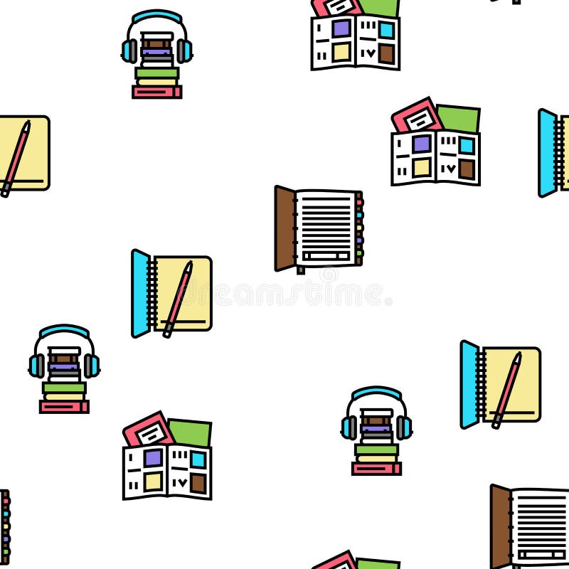 Book Educational Literature Read Vector Seamless Pattern Stock Vector ...