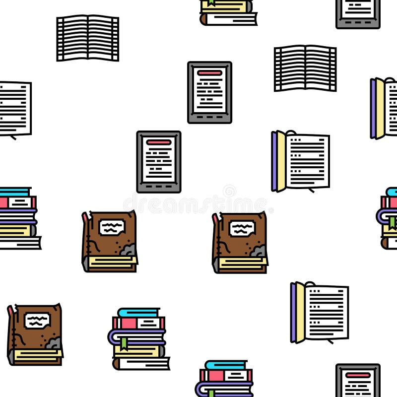 Book Educational Literature Read Vector Seamless Pattern Stock Vector ...