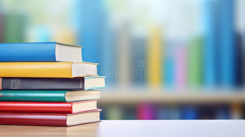 Book Elements Pen Pencil Eraser Blur Background Library. Stock Photo ...