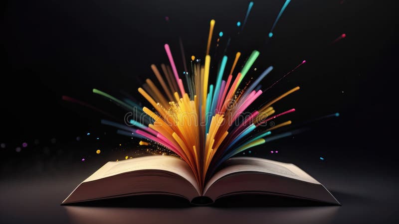 Book Exploding with Knowledge. Generative AI Stock Footage - Video of ...