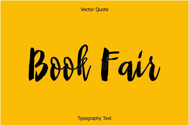Book Fair Bold Typography Text Lettering Quote Vector Design Stock ...