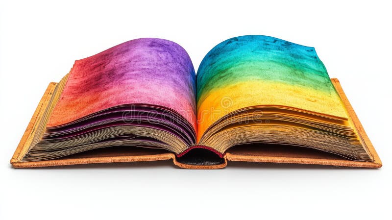 The Book Features Pages of Vibrant Colors, All Set Against a Clean ...
