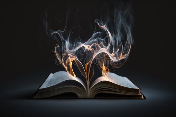The Book is on Fire. Burning Book Magic Ai Stock Illustration ...