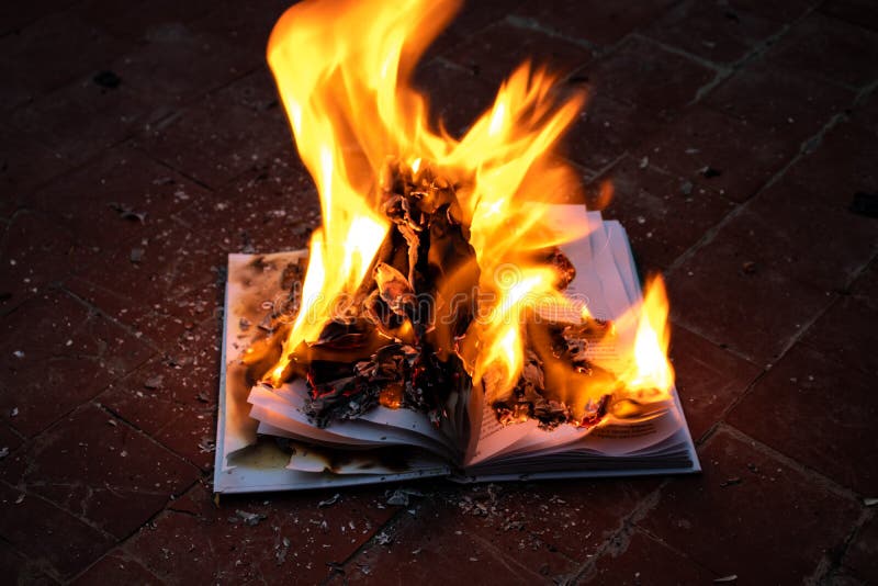 Book is on fire stock photo. Image of flame, manuscript - 148006042