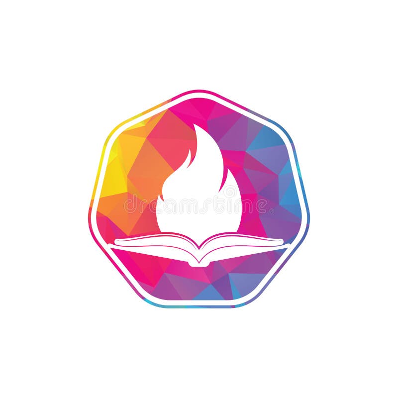 Book and Fire Logo Template, Spirit Book Icon Design, Burning Book ...