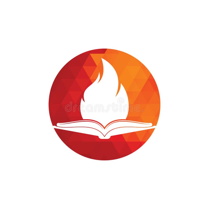 Book Fire Vector Logo Design. Stock Vector - Illustration of library ...
