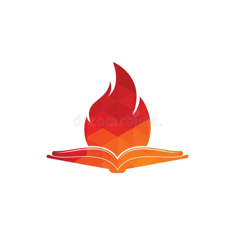 Book Fire Vector Logo Design. Stock Vector - Illustration of logo ...