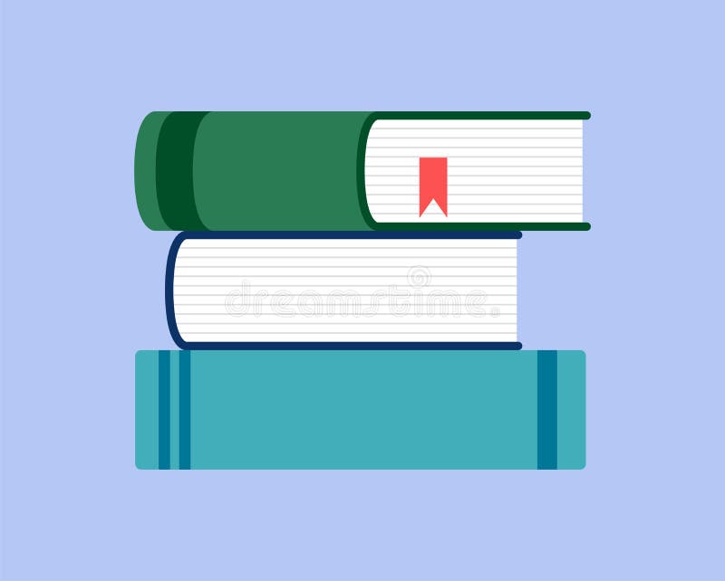 Book Flat Design Style on Blue Background Stock Vector - Illustration ...